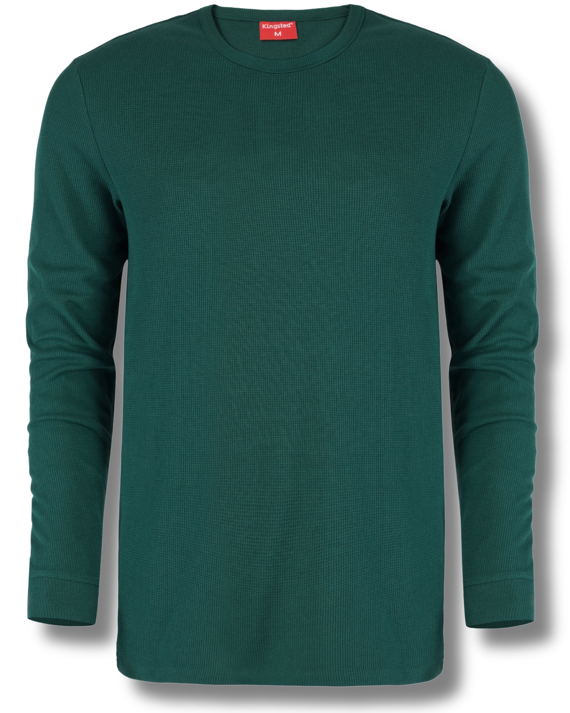 Long Sleeve Thermal Waffle Knit Shirts (Dark Green) – Kingsted