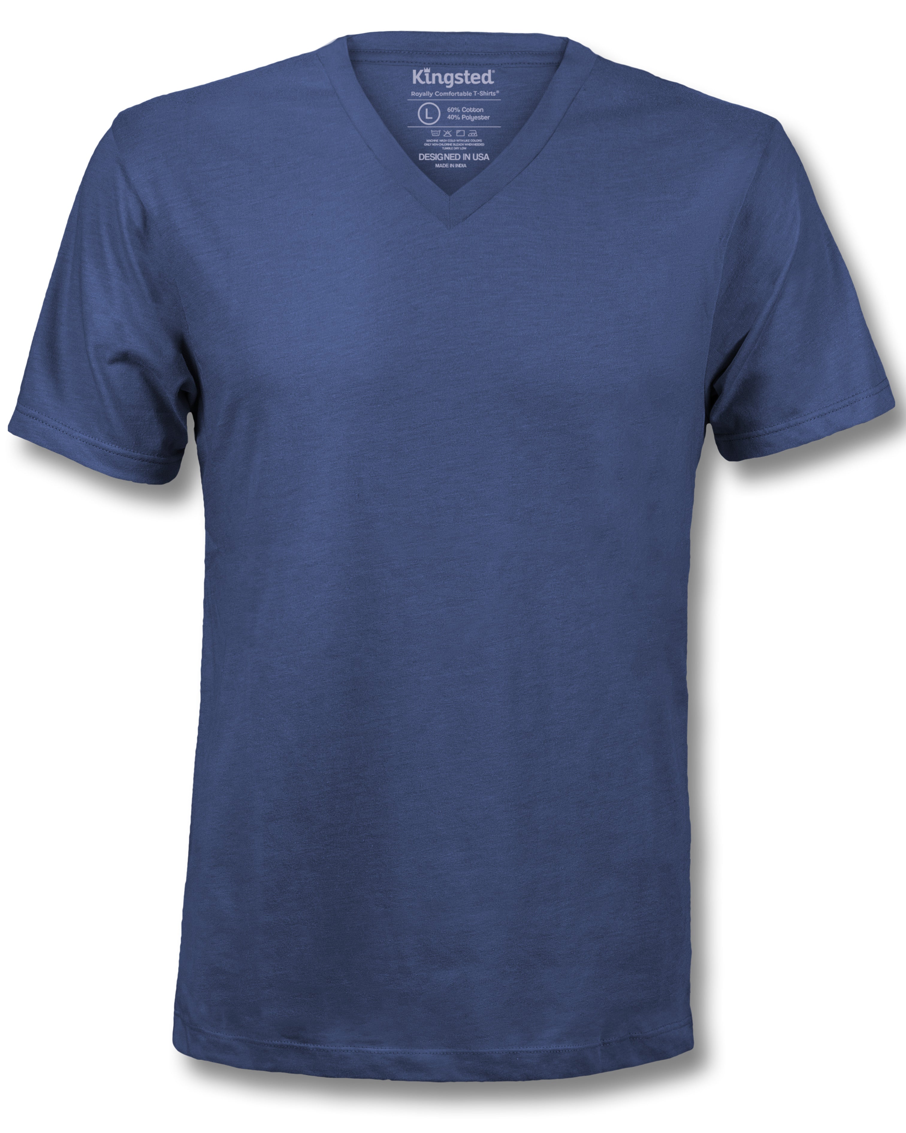 Short Sleeve V-Neck T-Shirts (Navy Blue) – Kingsted